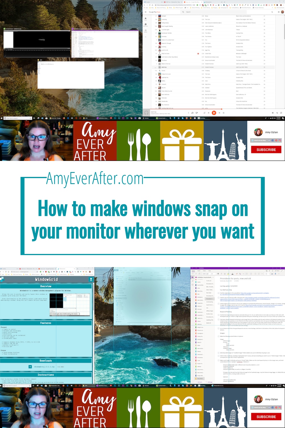 How to make windows snap on your monitor wherever you want | Amy Ever After